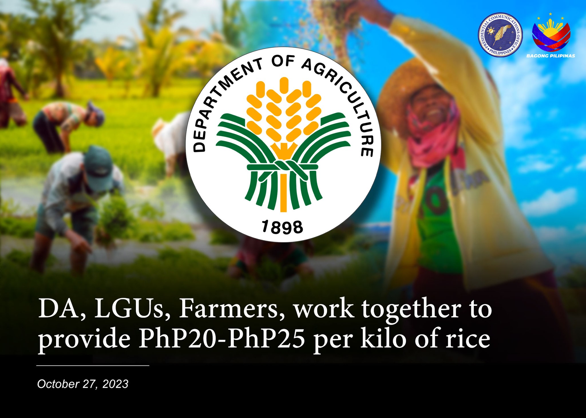 DA, LGUS, FARMERS, WORK TOGETHER TO PROVIDE PHP20-PHP25 PER KILO OF RICE - Albay Journal